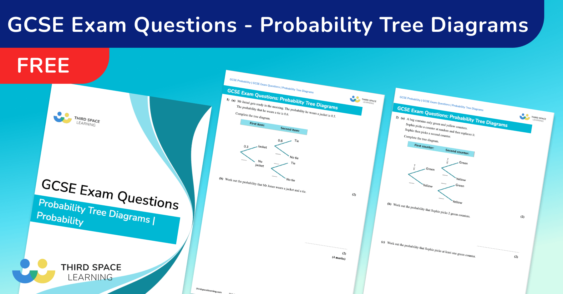 Probability Tree Diagram Exam Questions - GCSE Maths [FREE]