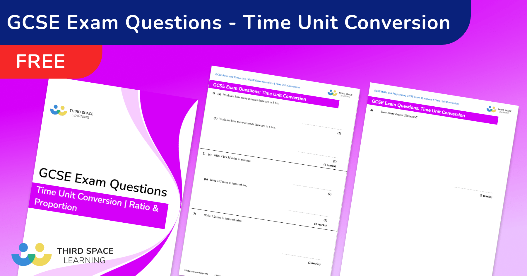 Time Unit Conversion Exam Questions - GCSE Maths [FREE]