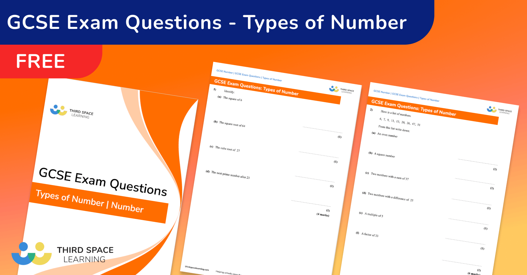 Types of Numbers Exam Questions - GCSE Maths [FREE]