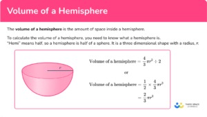 Volume of a Hemisphere - Math Steps, Examples & Questions