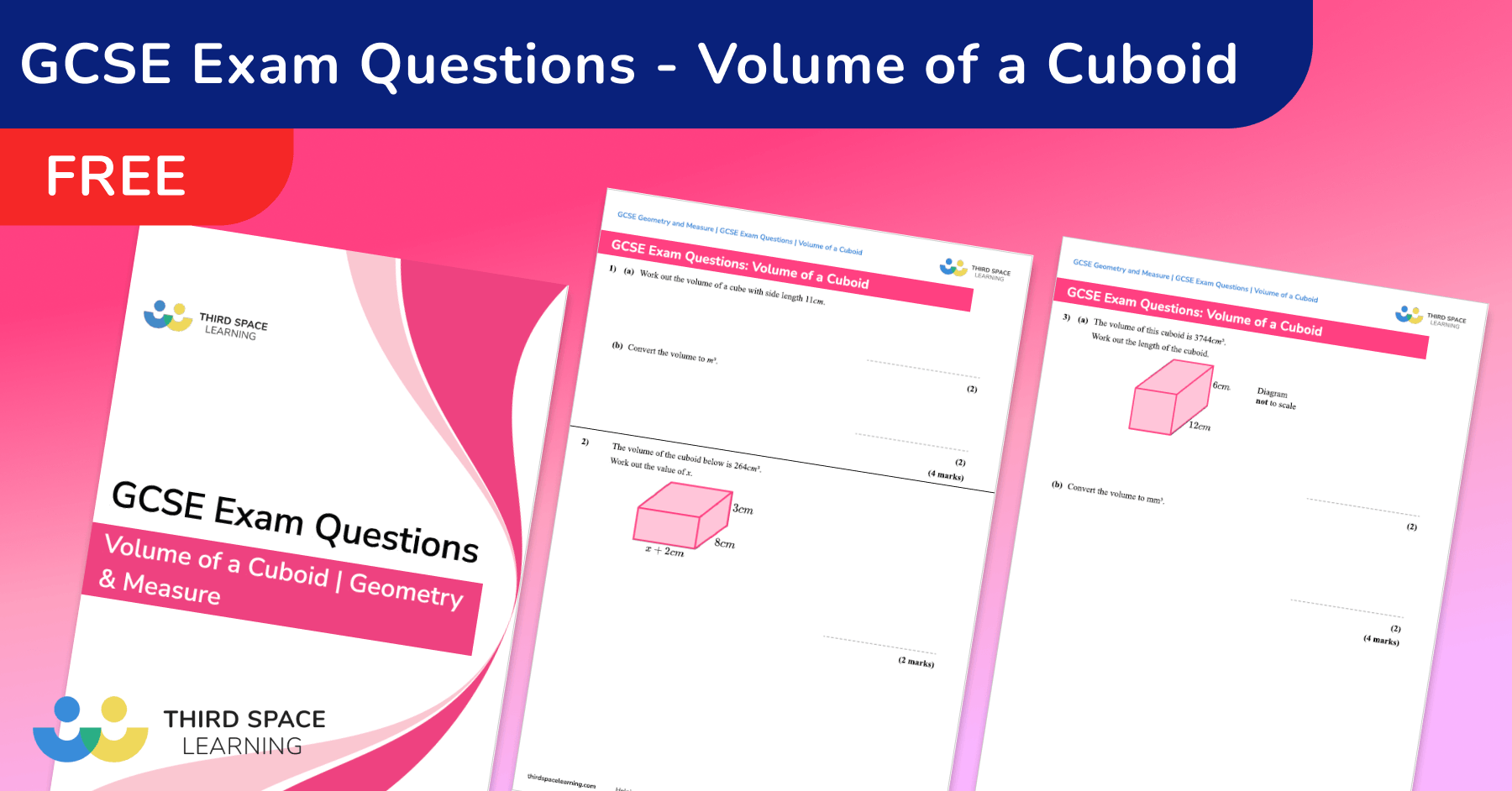 Volume Of A Cuboid Exam Questions - GCSE Maths [FREE]