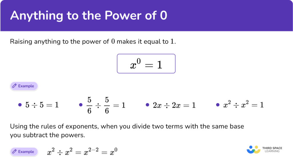 Anything To The Power Of 0 - Math Steps, Examples & Questions