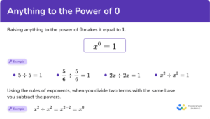 Anything To The Power Of 0 - Math Steps, Examples & Questions