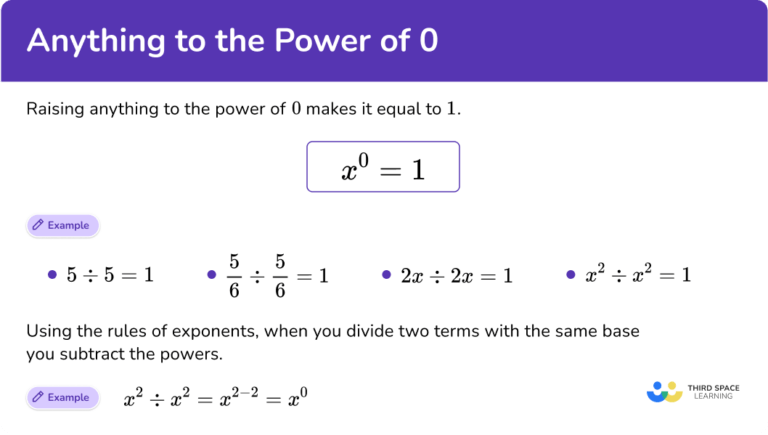Anything To The Power Of 0 - Math Steps, Examples & Questions