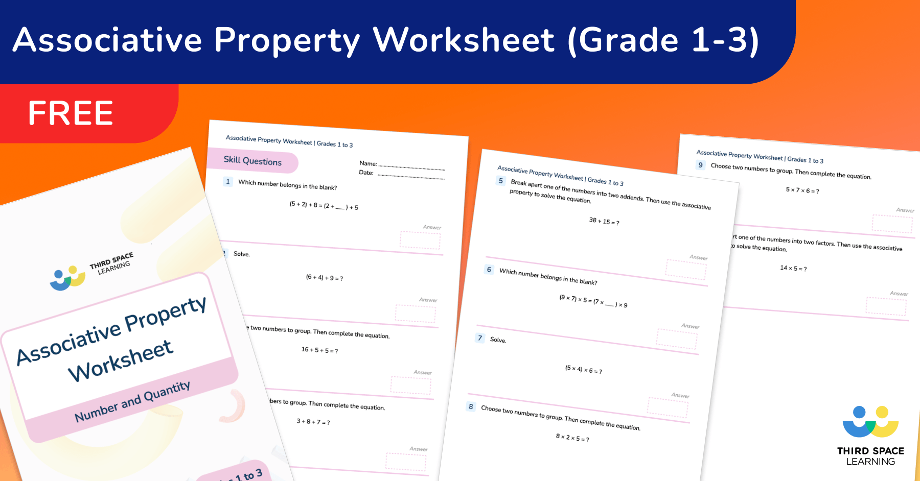 [FREE] Associative Property Worksheet
