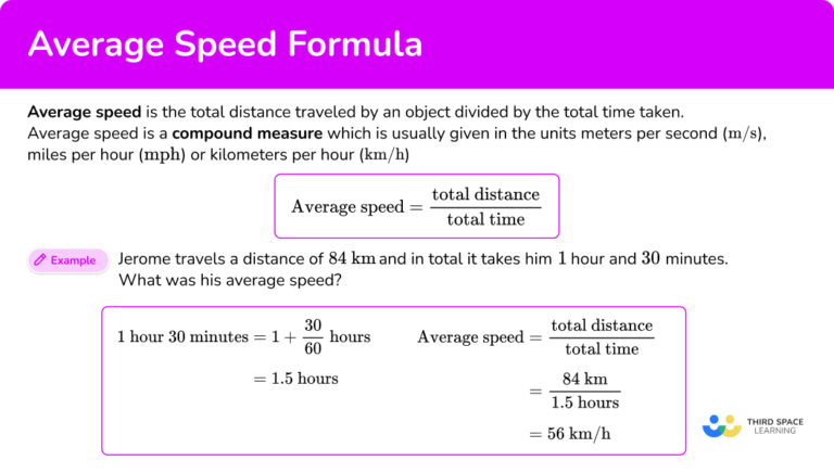 Average Speed Formula- Math Steps, Examples & Questions
