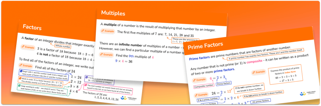 GCSE Revision Cards: Factors & Multiples