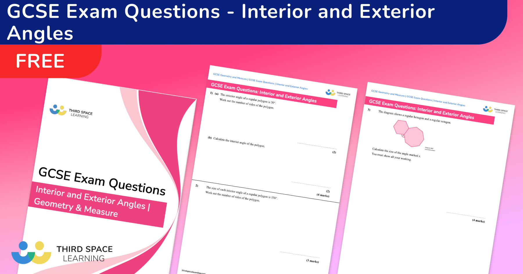 Interior And Exterior Angles Exam Questions - GCSE Maths [FREE]