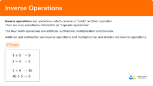 Inverse Operations - Math Steps, Examples & Questions