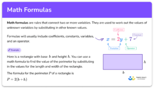 Math Formulas - Math Steps, Examples & Questions