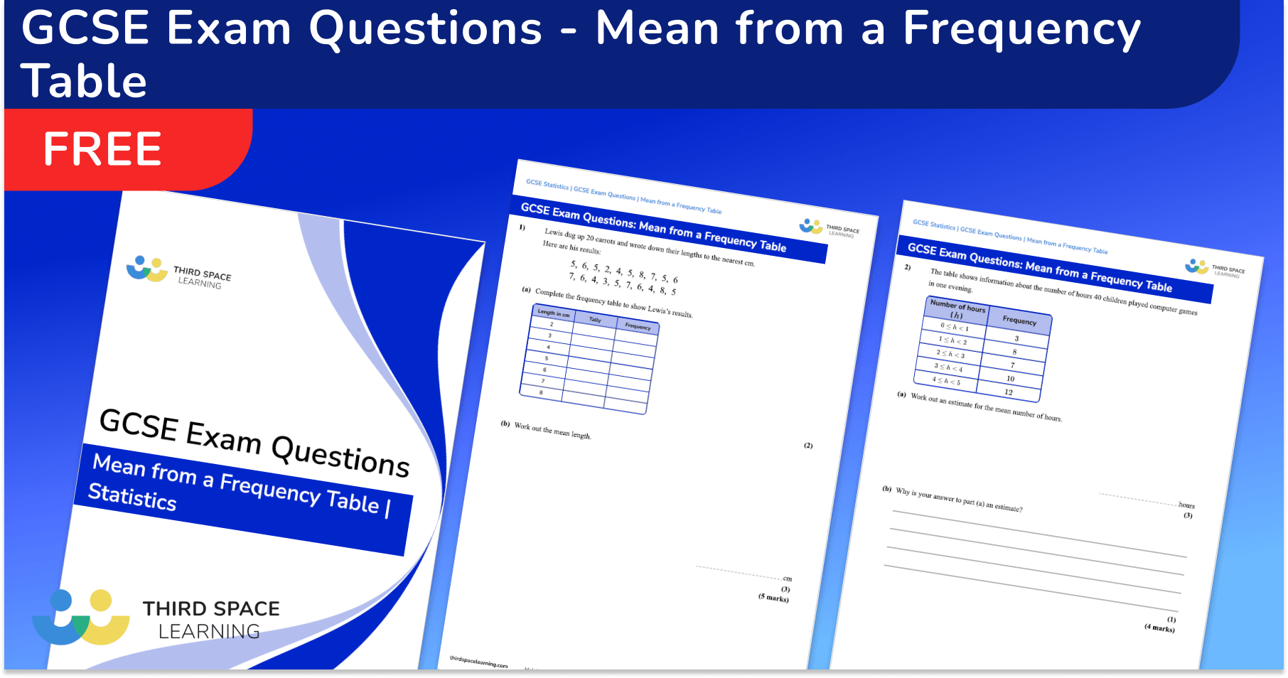 Mean From A Frequency Table Exam Questions - GCSE Maths [FREE]