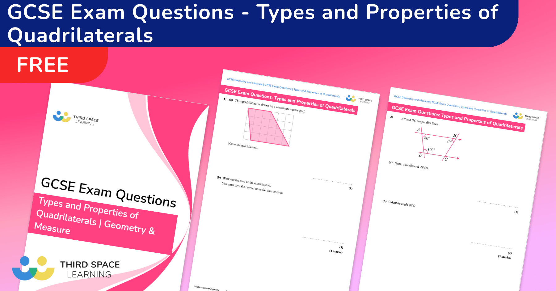 Types And Properties Of Quadrilaterals Exam Questions - GCSE Maths [FREE]