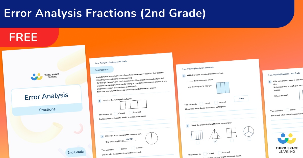 [FREE] Error Analysis Fractions 2nd Grade