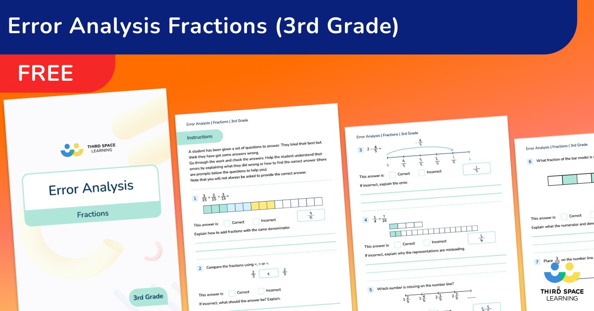 [FREE] Error Analysis Fractions 3rd Grade