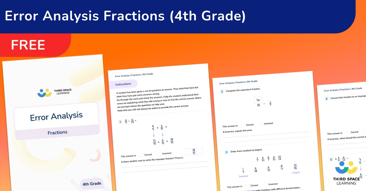 [FREE] Error Analysis Fractions 4th Grade