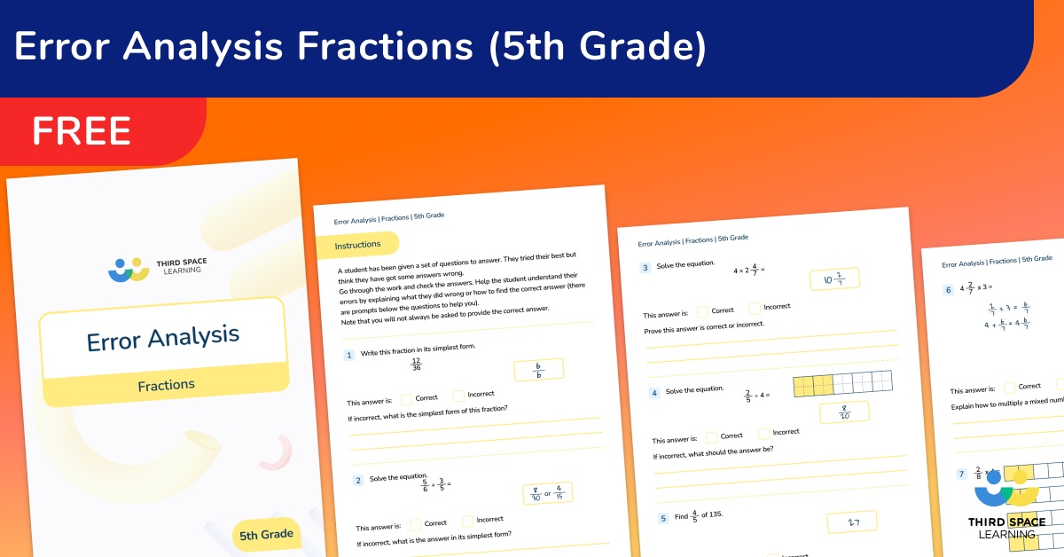 [FREE] Error Analysis Fractions 5th Grade
