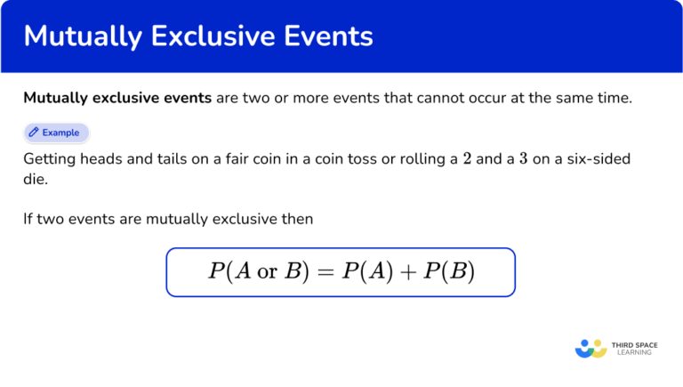 Mutually Exclusive Events - Math Steps, Examples & Questions