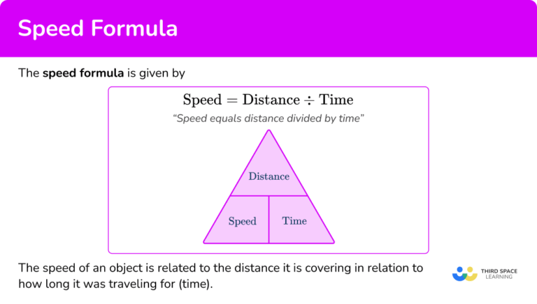 Speed Formula - Math Steps, Examples & Questions