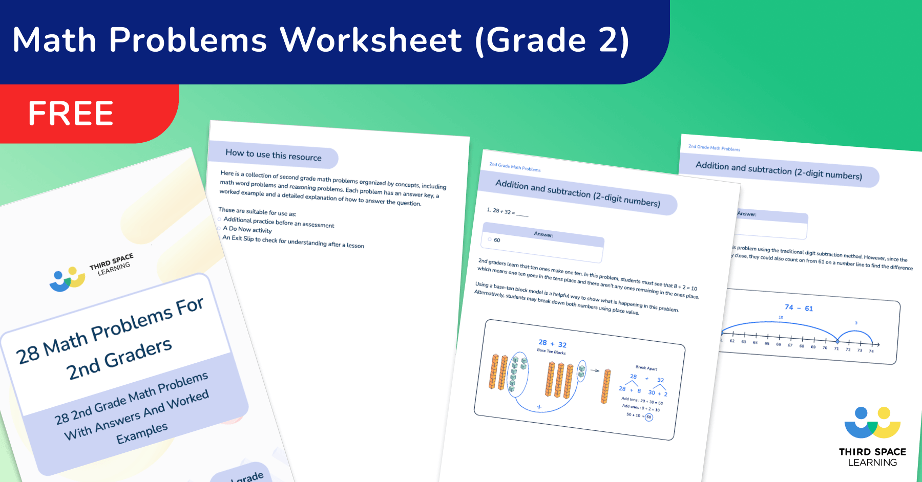 [FREE] 2nd Grade Math Problems