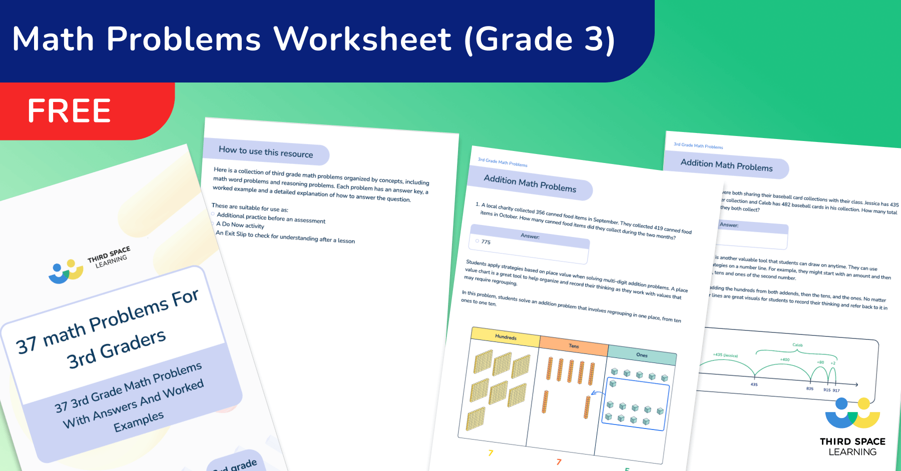 [FREE] 3rd Grade Math Problems