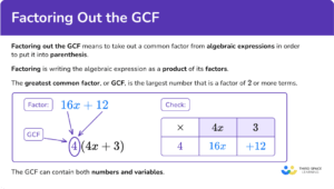 Factoring Out The GCF - Math Steps, Examples & Questions