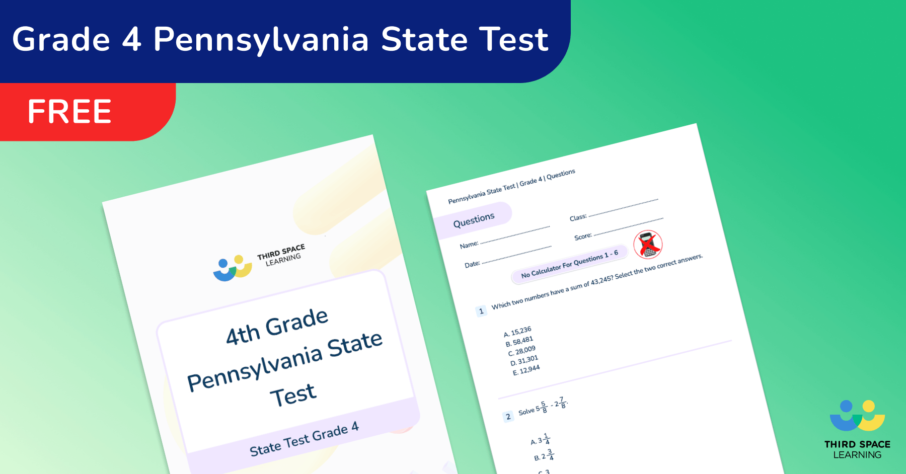 [FREE] 4th Grade Pennsylvania PSSA Practice Test