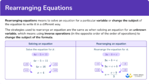 Rearranging Equations - Math Steps, Examples & Questions