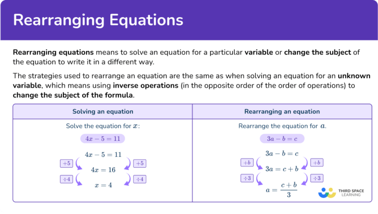 Rearranging Equations - Math Steps, Examples & Questions