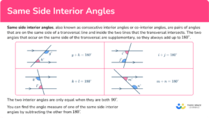 Same Side Interior Angles - Math Steps, Examples & Questions