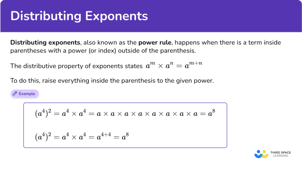 Distributing Exponents - Math Steps, Examples & Questions