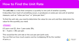 How To Find The Unit Rate - Math Steps, Examples & Questions