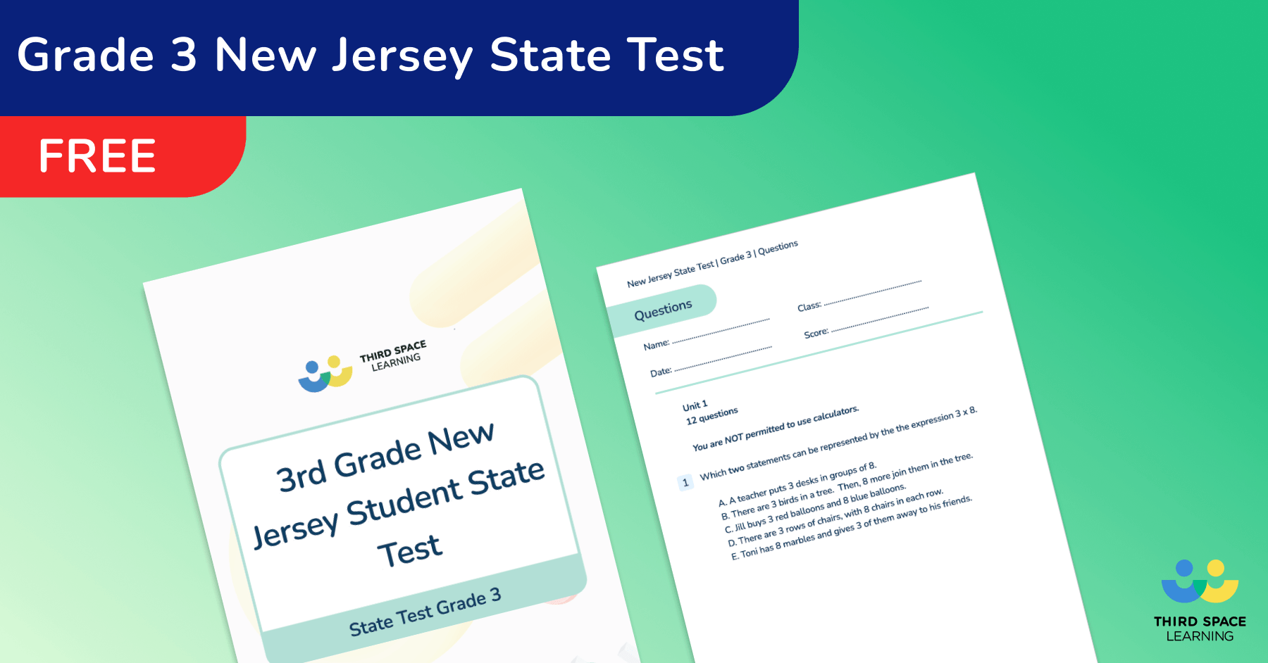 [FREE] 3rd Grade New Jersey NJSLA Practice Test
