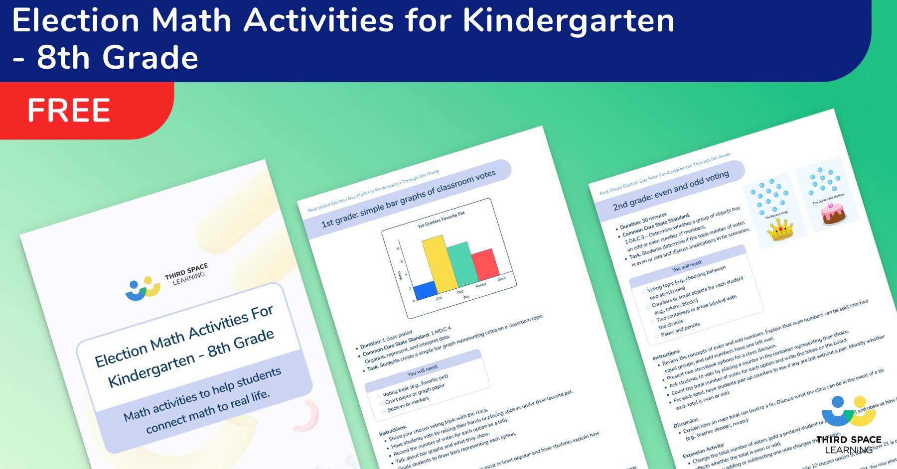 [FREE] Election Math Activities For Kindergarten To 8th Grade