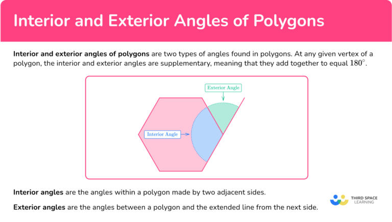 Interior And Exterior Angles of Polygons - Math Steps & More!