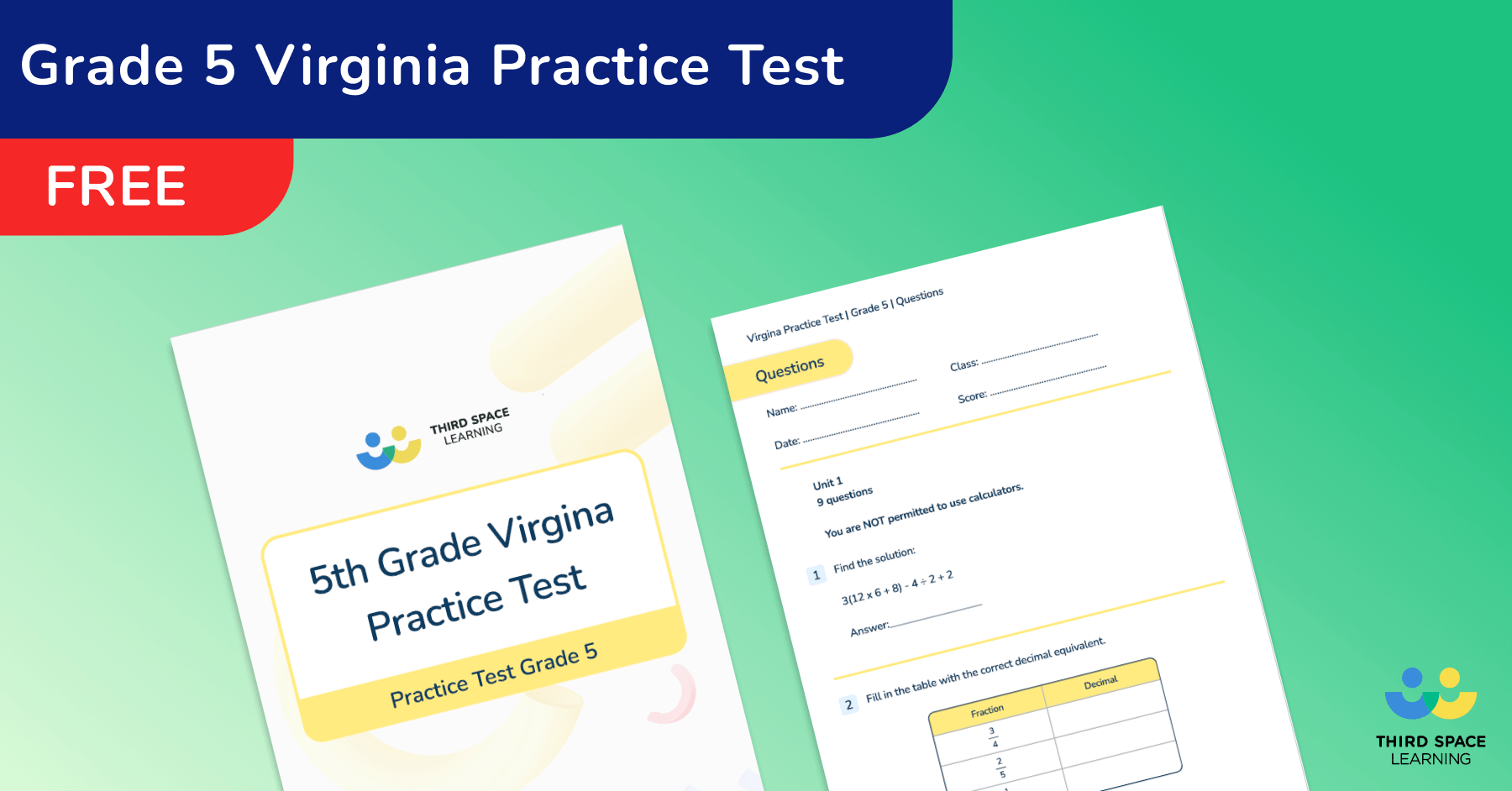 [FREE] 5th Grade Virginia SOL Practice Test
