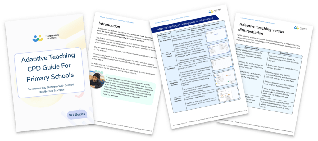 [FREE] Adaptive Teaching CPD Guide For Primary Schools - Third Space Learning