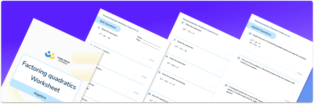 [FREE] Factoring Quadratics Worksheet