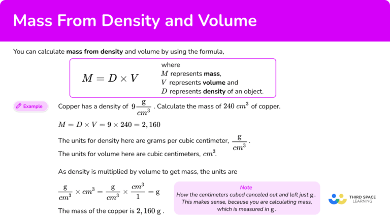 Mass From Density And Volume - Math Steps, Examples & More!