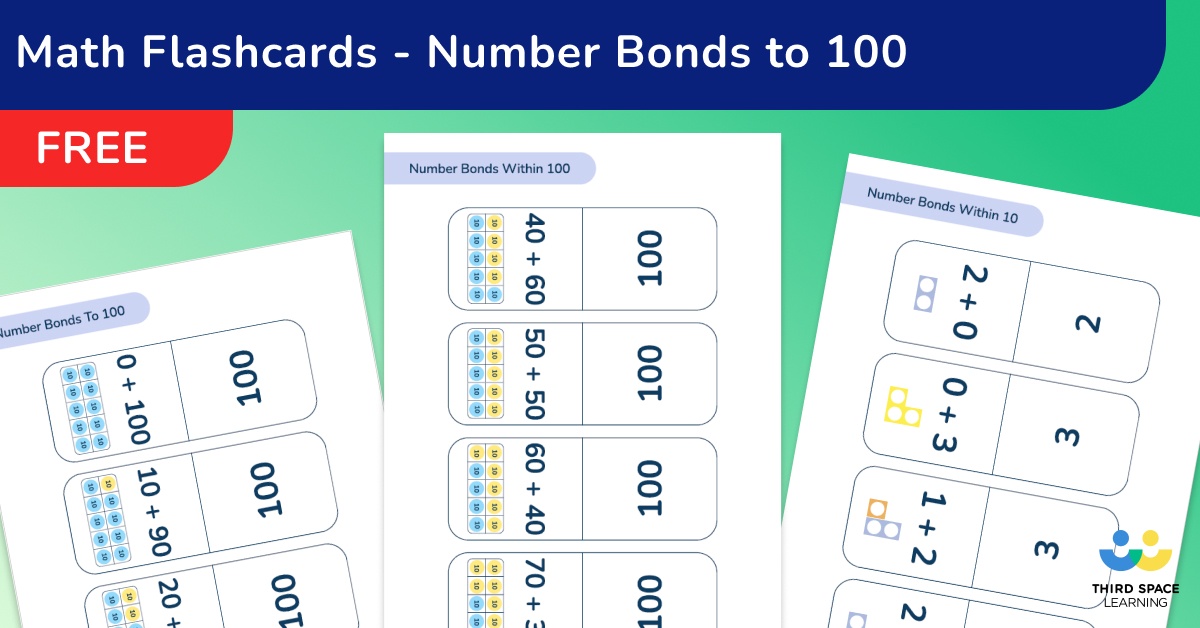 [FREE] Math Flashcards Number Bonds To 100