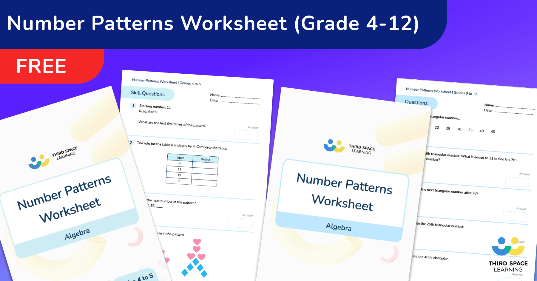 [FREE] Number Patterns Worksheet
