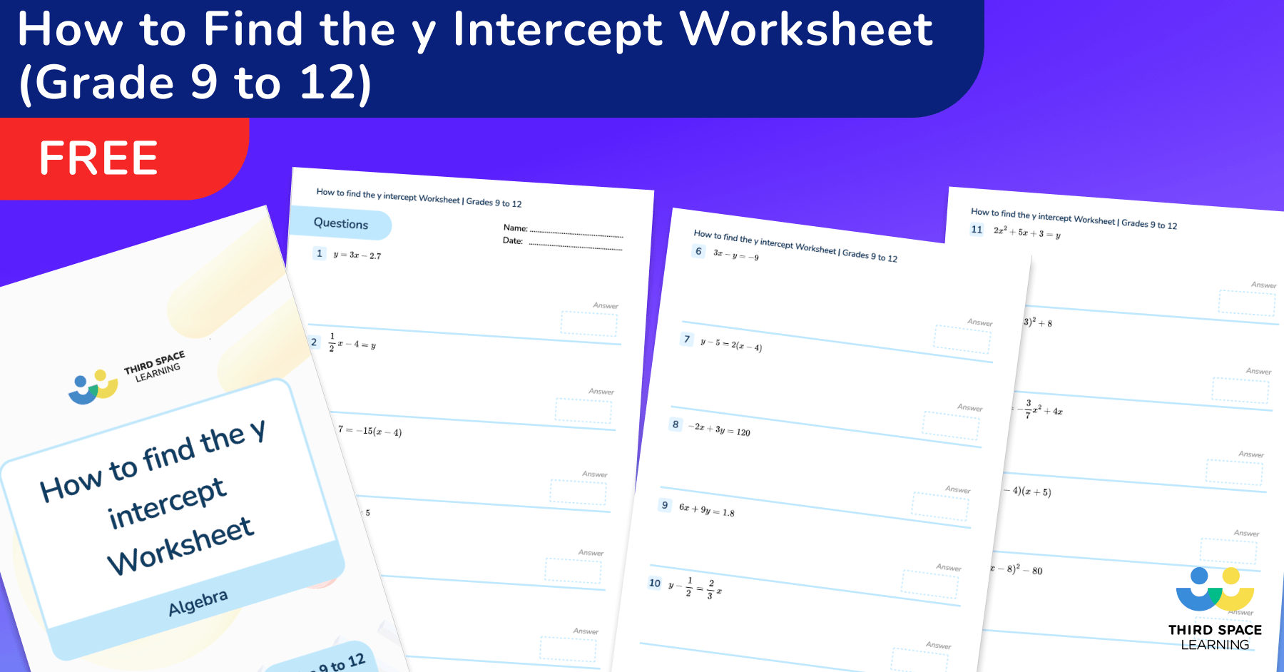 [FREE] How To Find The Y Intercept Worksheet