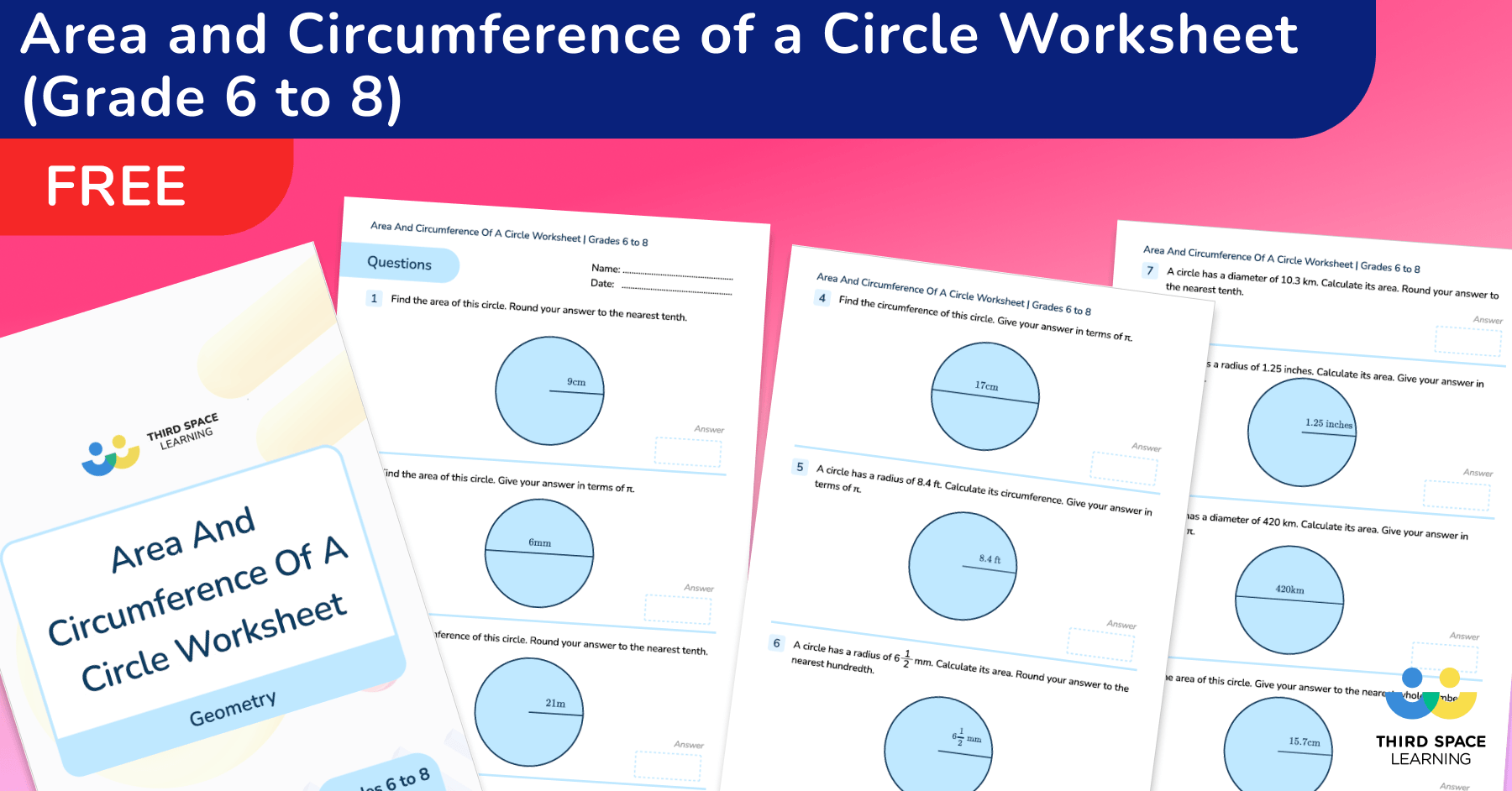 Area And Circumference Worksheet