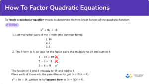 How To Factor Quadratic Equations - Math Steps with Examples
