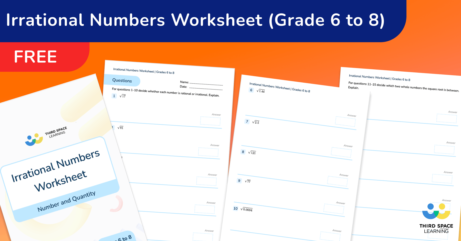 [FREE] Irrational Numbers Worksheet