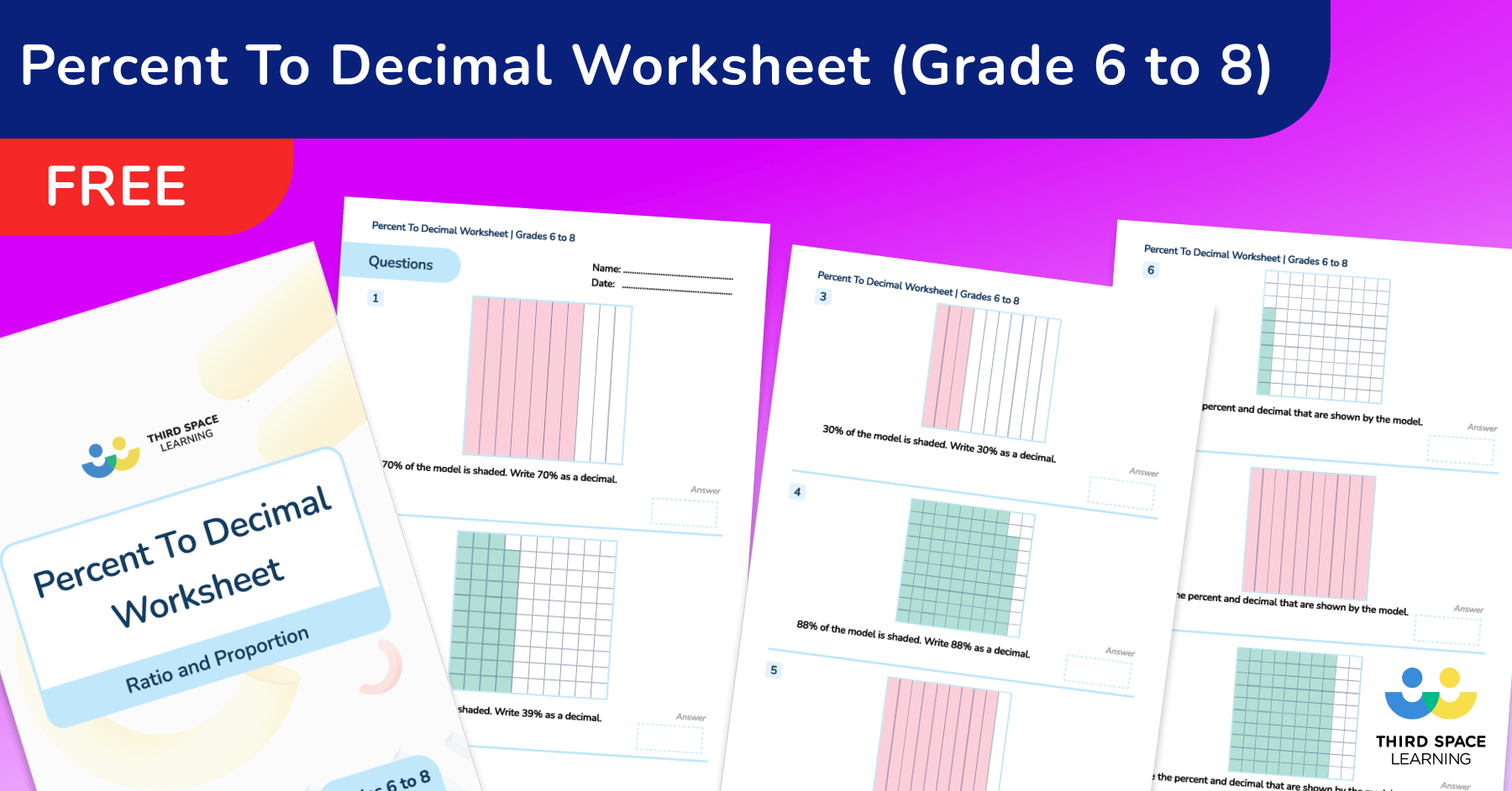 [FREE] Percent To Decimal Worksheet