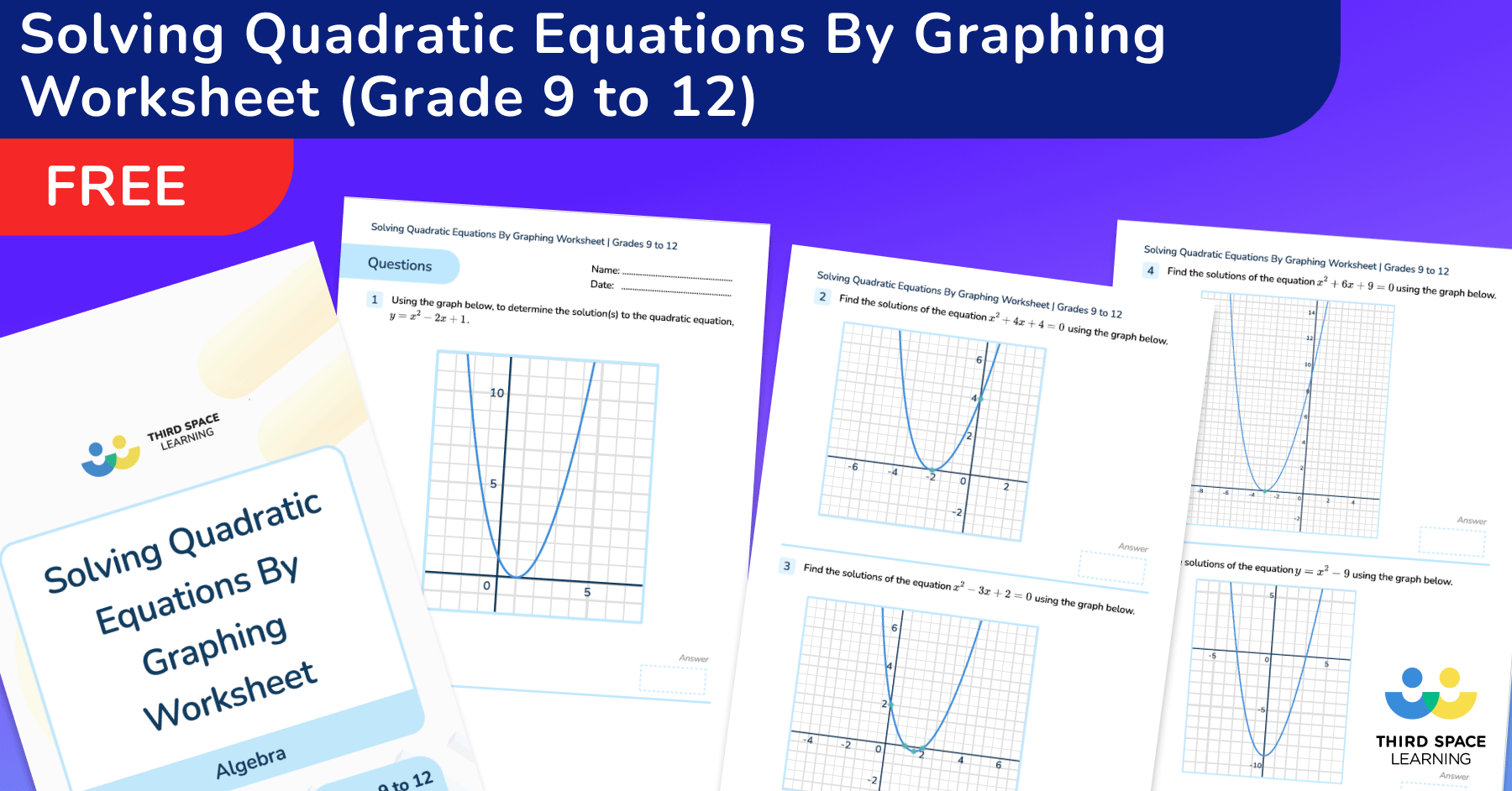 [FREE] Solving Quadratic Equations By Graphing Worksheet
