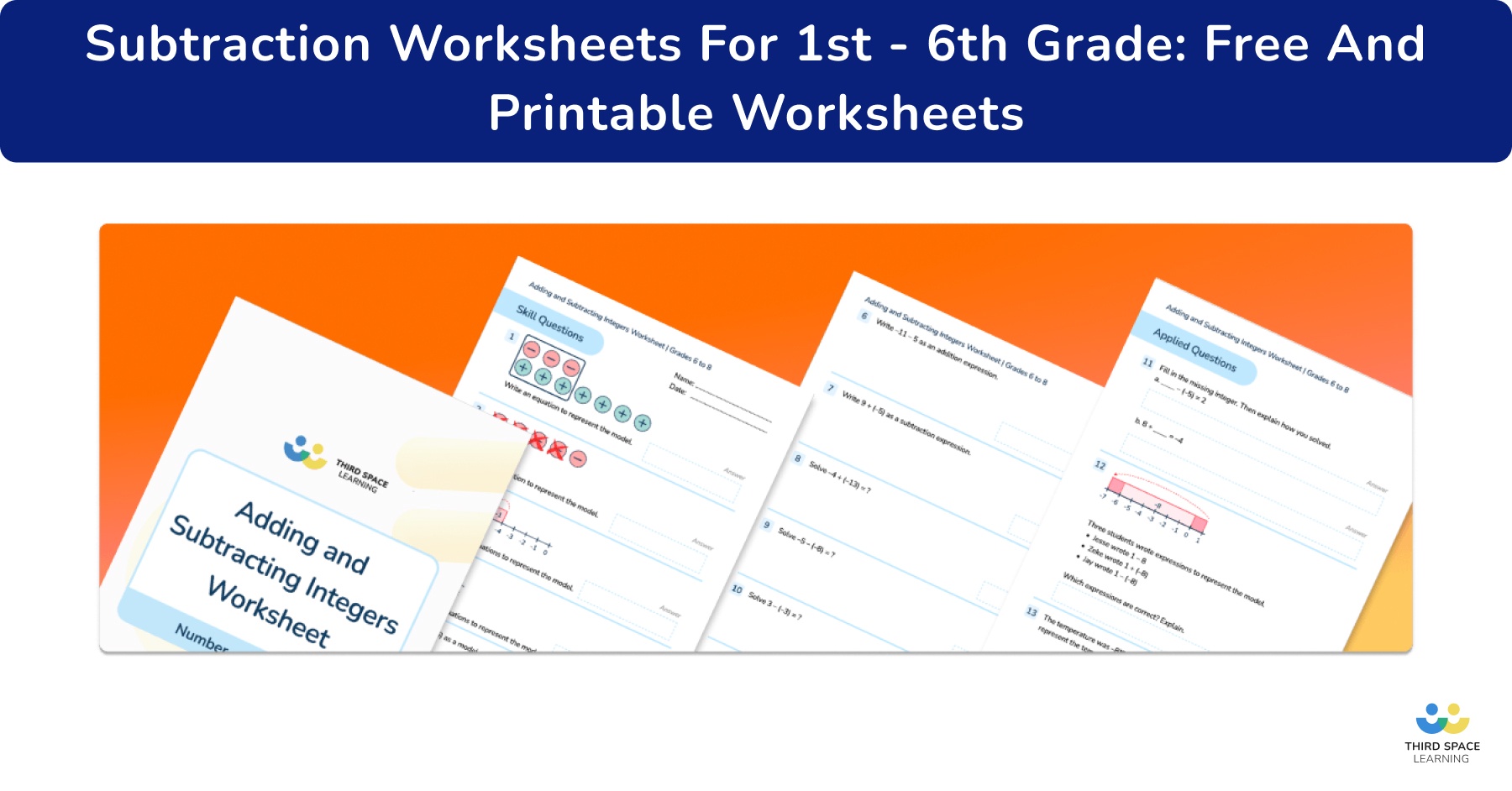 Subtraction Worksheets For 1st - 6th Grade: Free Worksheets