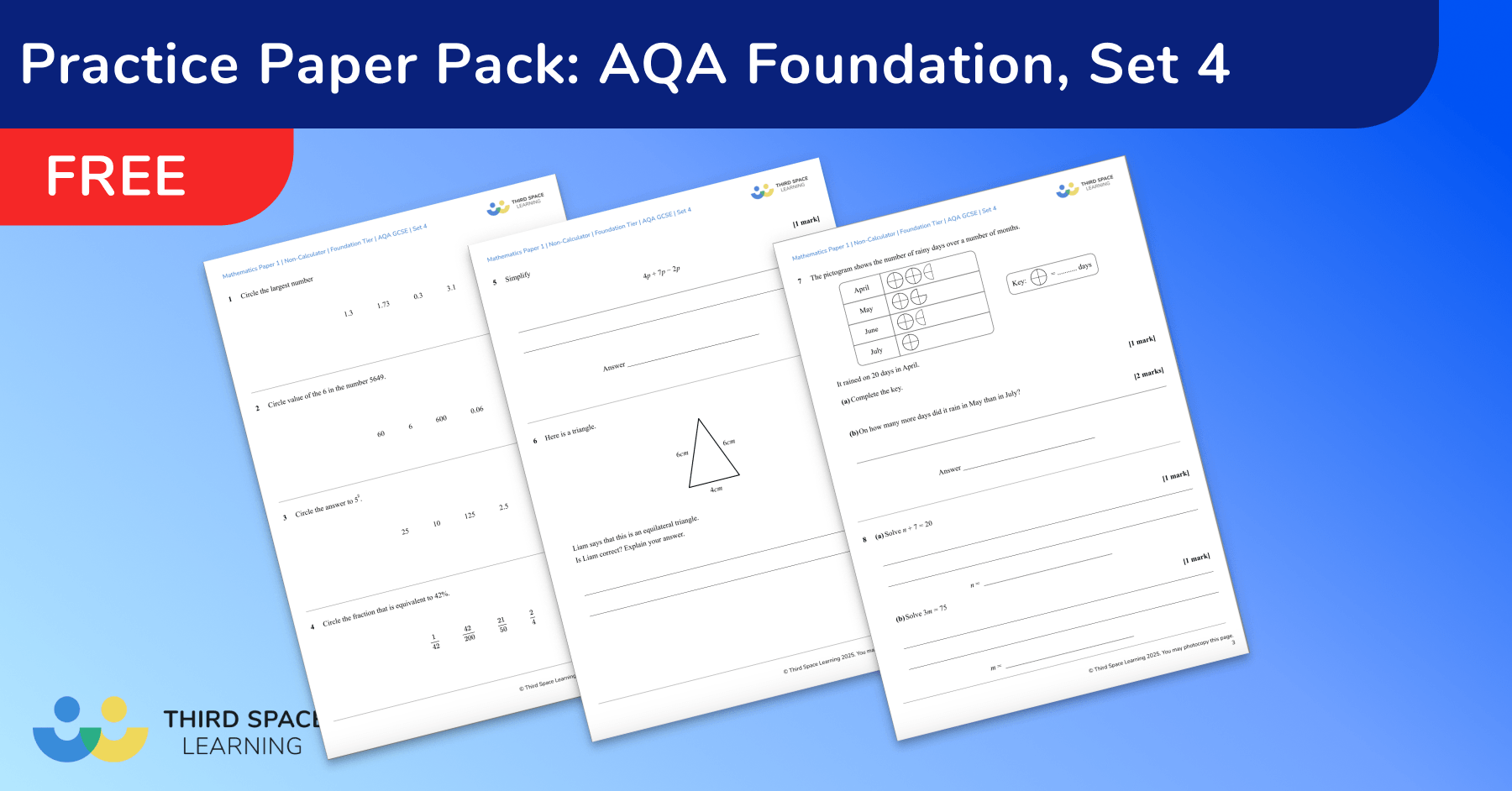 AQA Maths Foundation Papers: Set 4