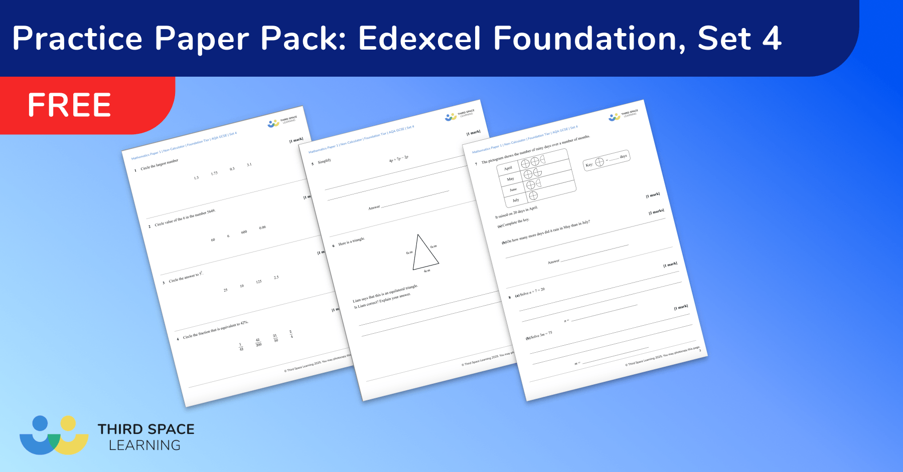 Edexcel Maths Foundation Papers Set 4