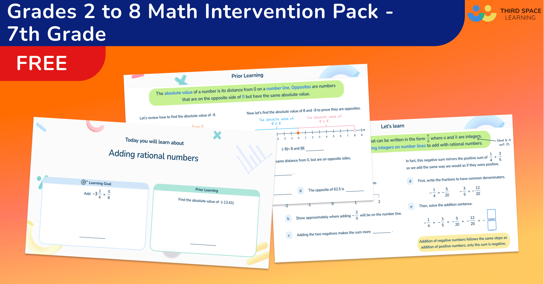 [FREE] 7th Grade Math Intervention Pack